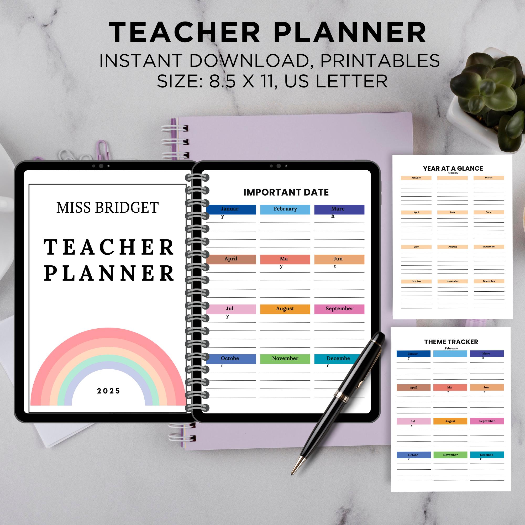 Personalised Teacher Planner, Diary, Lesson Planner, Academic Planner ...