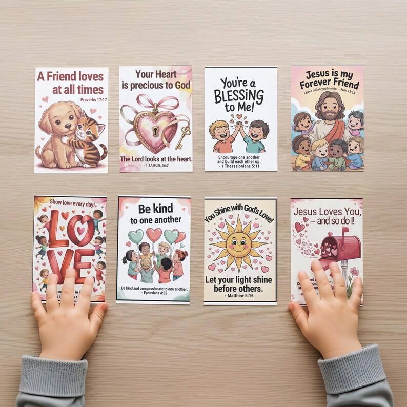 Christian Valentine Cards for Kids, Scripture Bible Verses (PDF) - Etsy