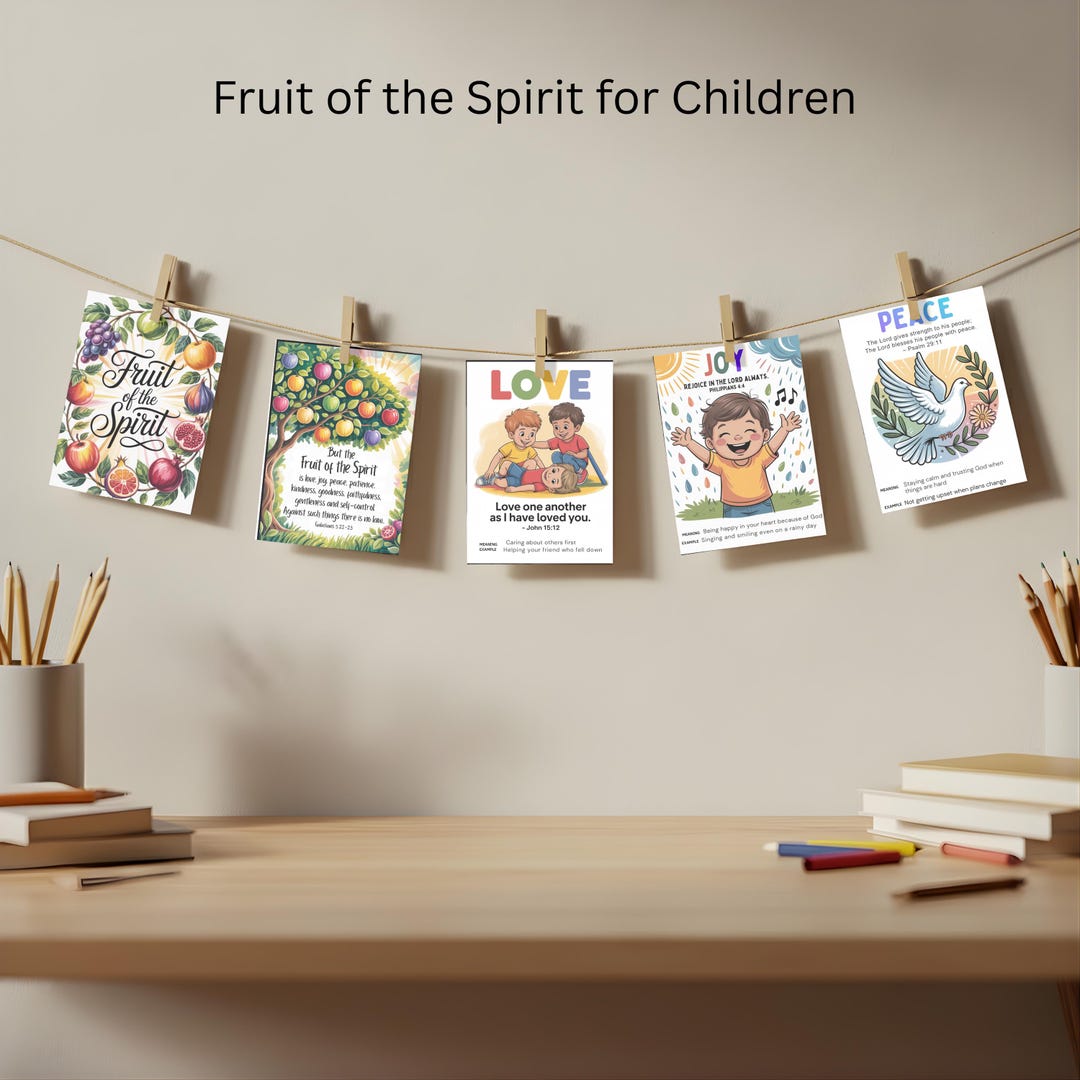 Fruit of the Spirit Flashcards | Christian Kids Bible Lesson (digital ...