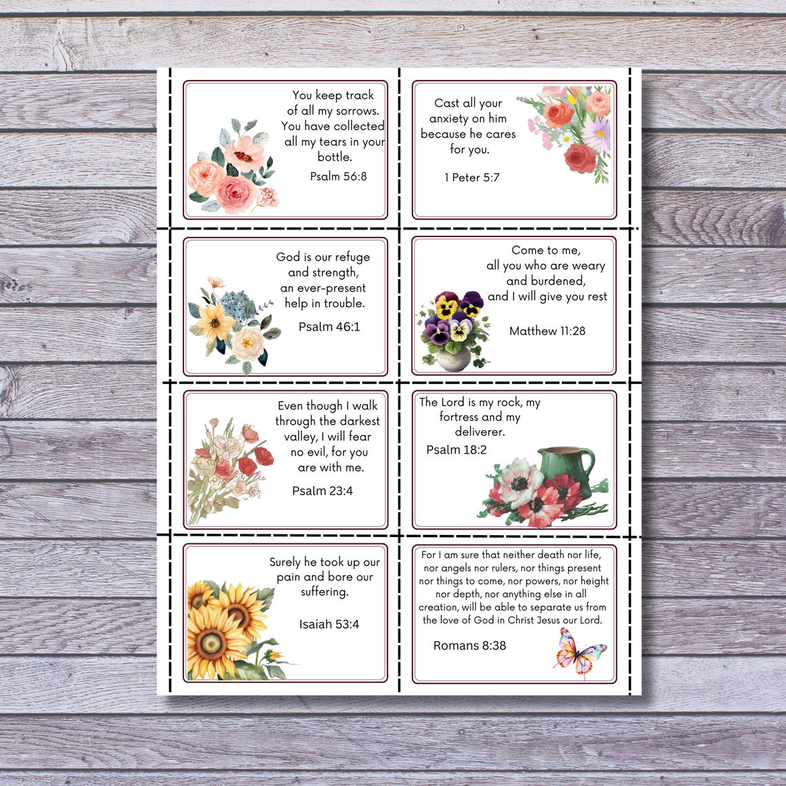 Bible Verse Cards PDF for Loss & Grief, Encouragement in Times of Loss ...
