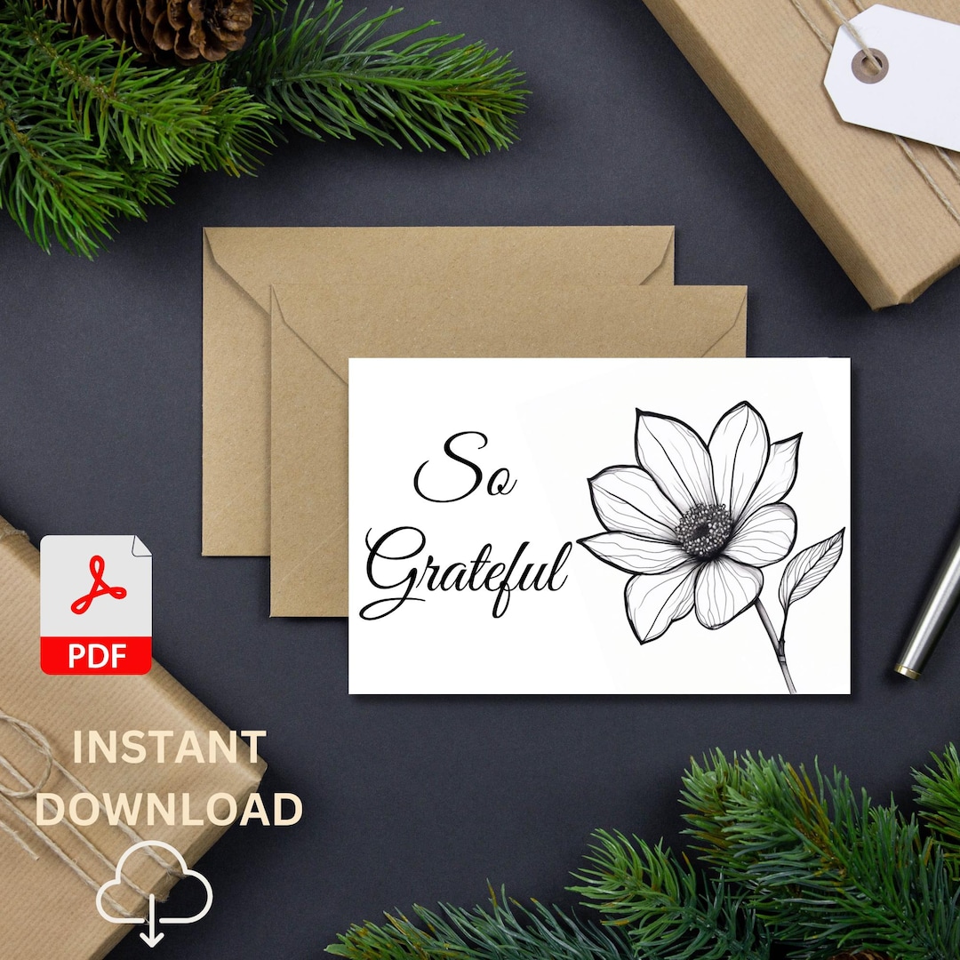 Thank You Cards Gratitude Cards Digital Simple Minimalist Card ...