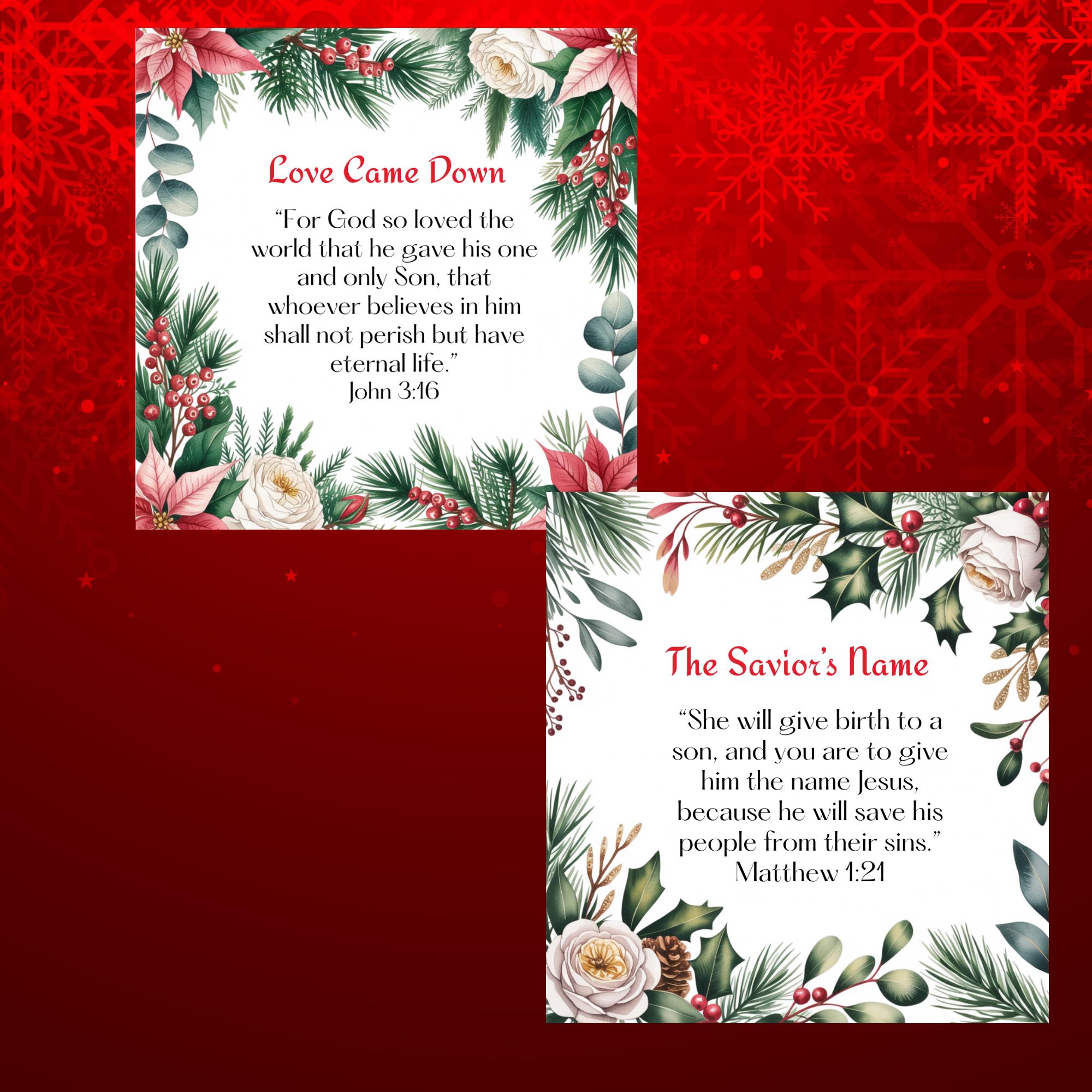 Christmas Scripture Cards, 12 | Printable Bible Verse Card Set ...