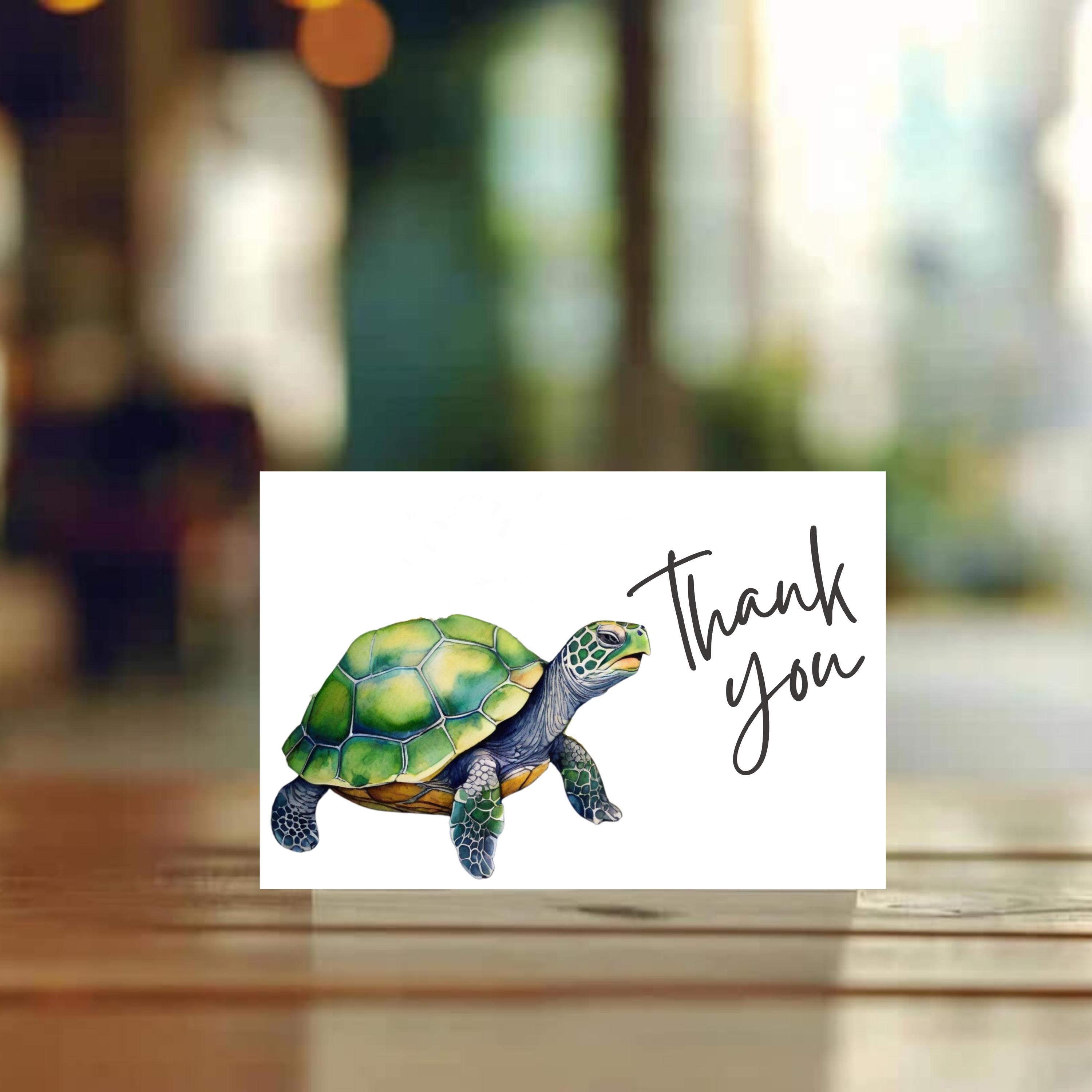 Turtle Thank You Card, Minimalist Animal Note (digital Download) - Etsy