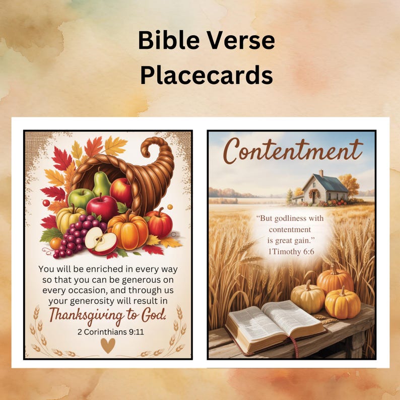 Thanksgiving Printable Scripture Cards, Beautiful Religious Quotes for ...