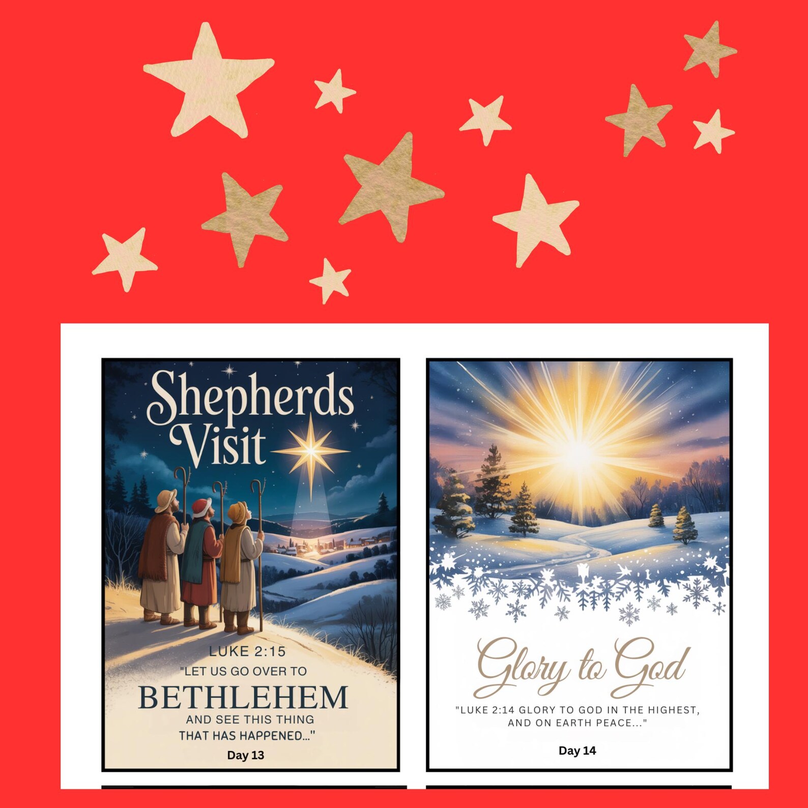 Illustrated Advent Scripture Cards | Christmas Countdown, Bible Verse ...