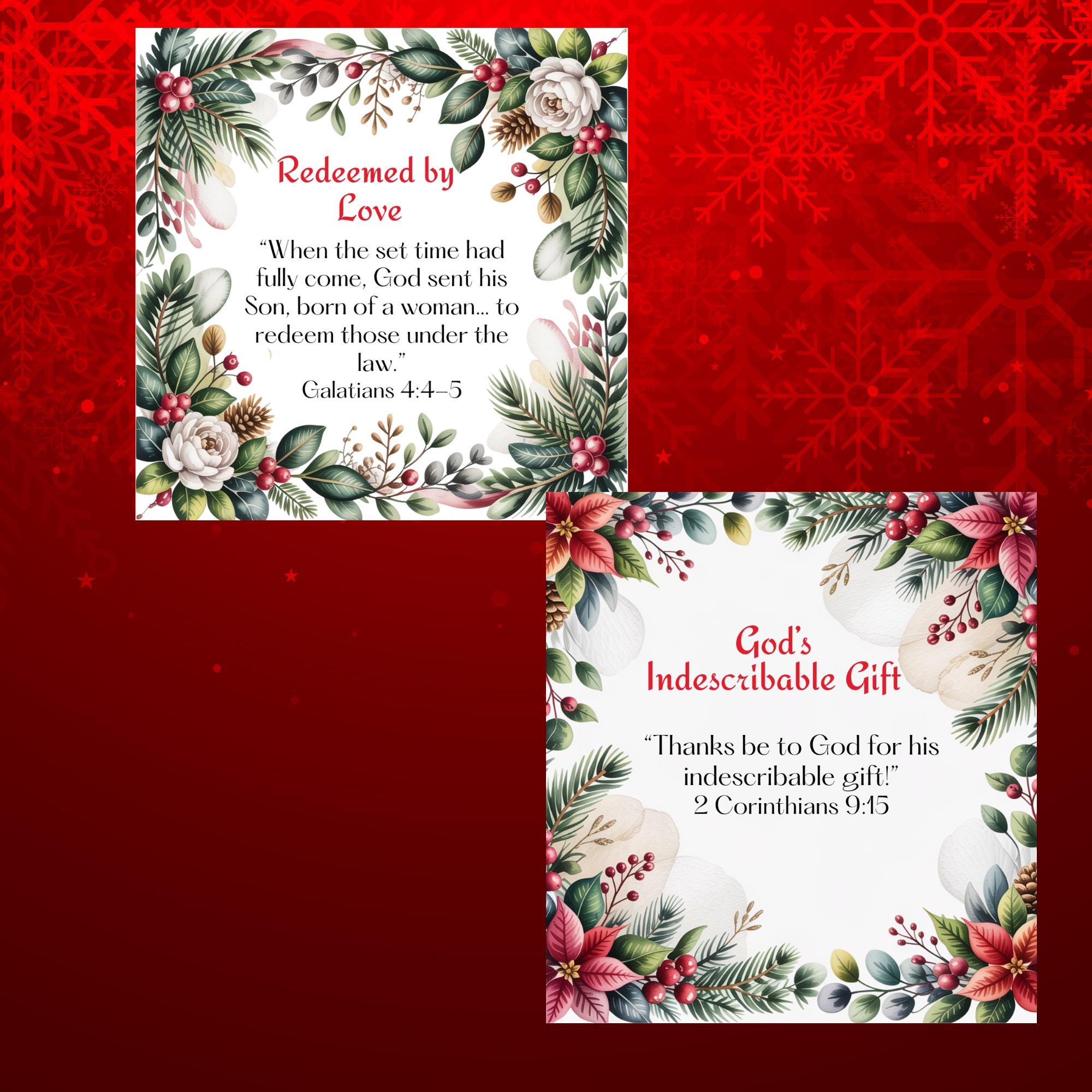 Christmas Scripture Cards, 12 | Printable Bible Verse Card Set ...