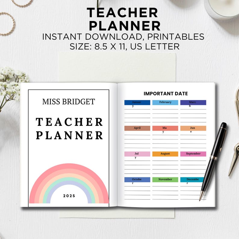 Personalised Teacher Planner, Diary, Lesson Planner, Academic Planner ...