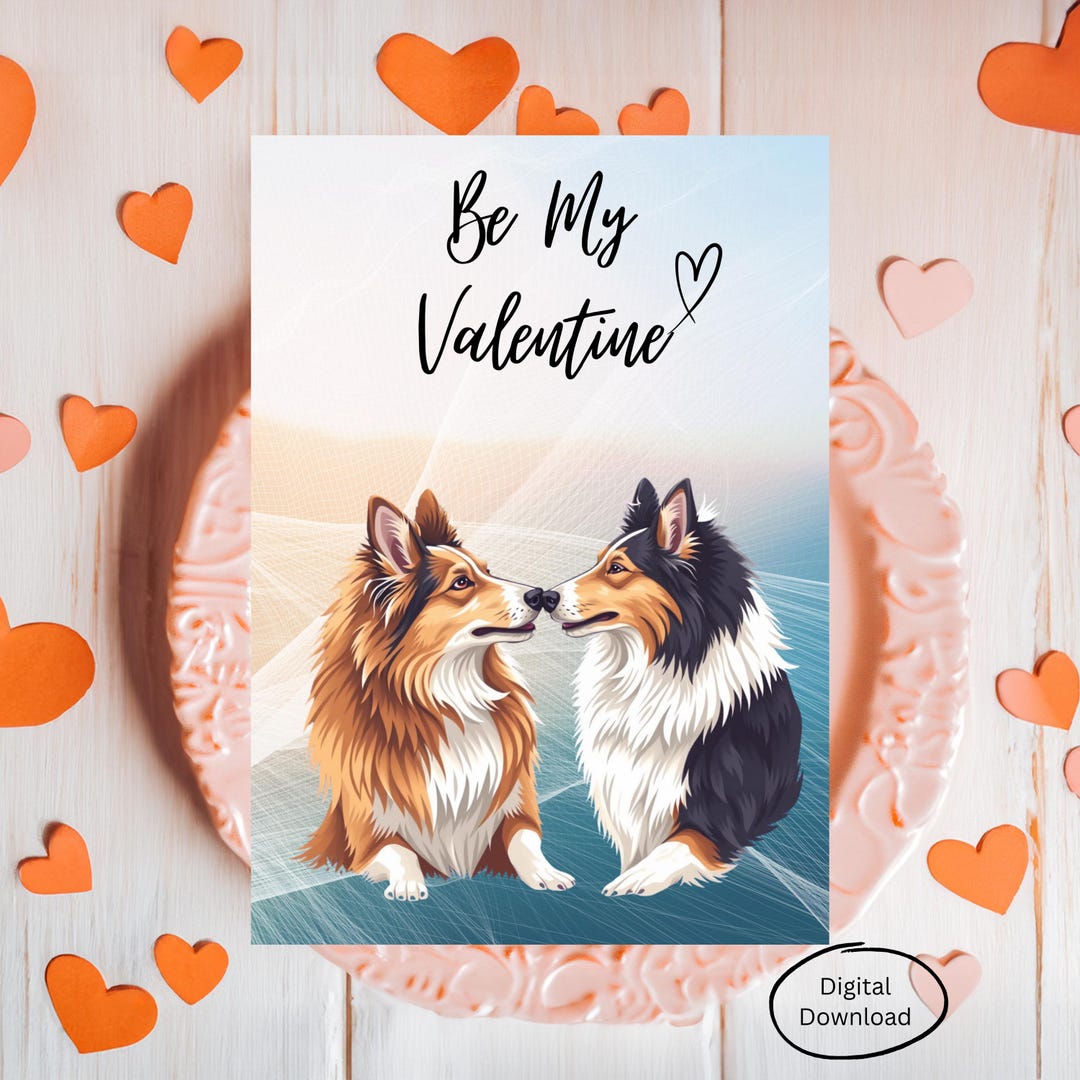 Collie Valentine Card | Nose Nuzzle, Dog Love (digital Download) - Etsy