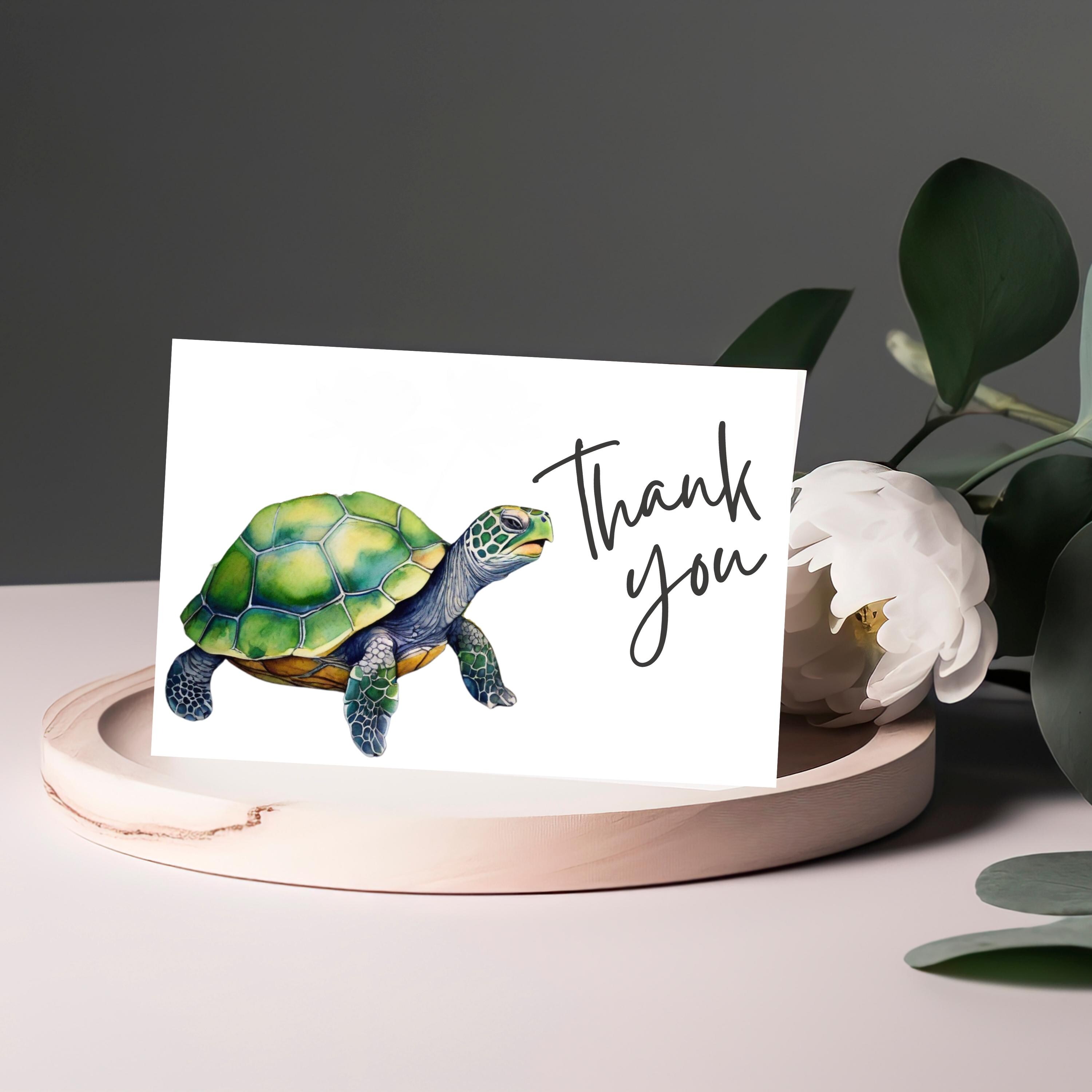 Turtle Thank You Card, Minimalist Animal Note (digital Download) - Etsy