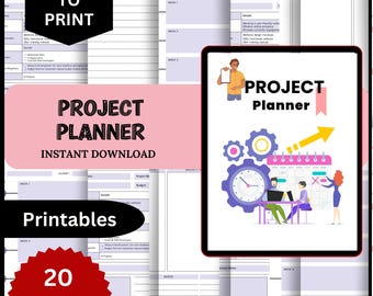 Project Planner Printable | Productivity Planner Pages | Work Planner Kit | Task Tracker | Goal ...