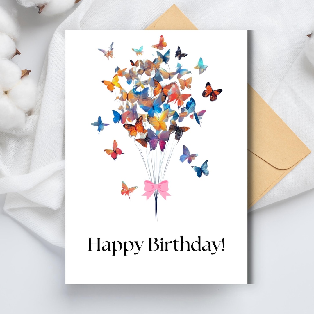 Butterfly Birthday Card - Personalised Butterfly Greetings for Daughter ...