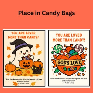 Christian Halloween Mini Cards, 12 Faith-based Scripture Cards for Kids ...