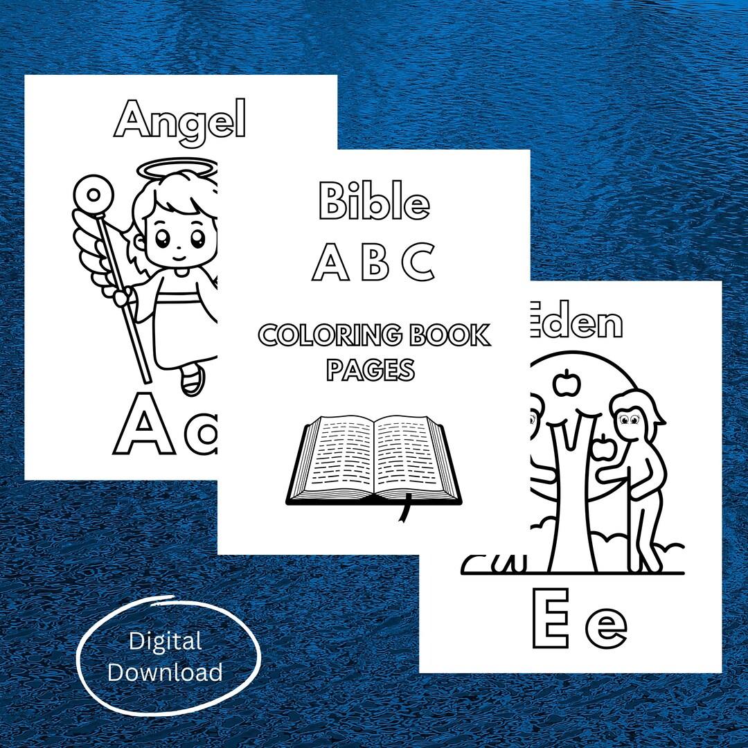 Bible ABC Coloring Pages - 27 Fun Illustrations for Kids, Ideal Digital ...