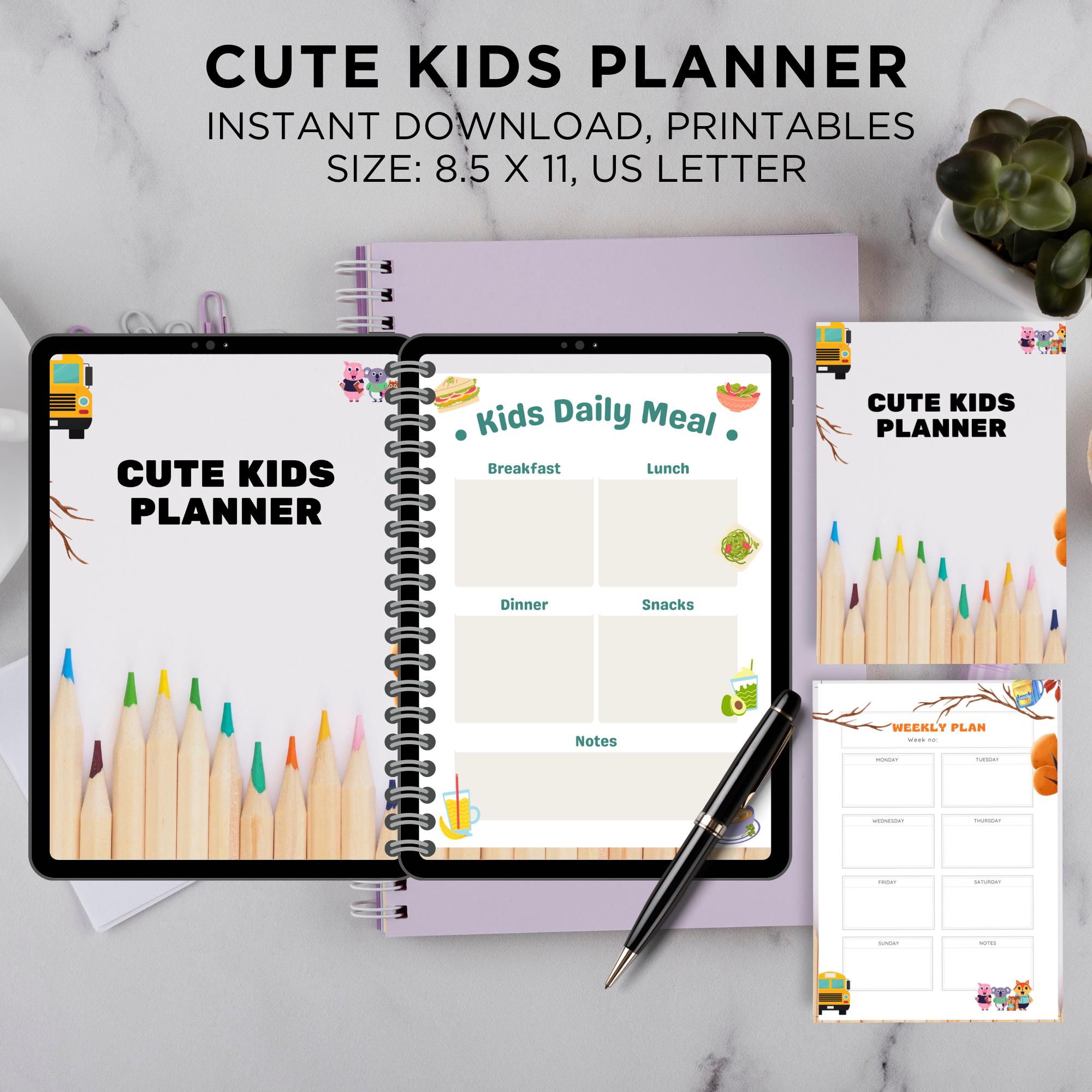 Kids Planner, Printable Kids Daily Planner, Daily Journal for Kids, 8 ...