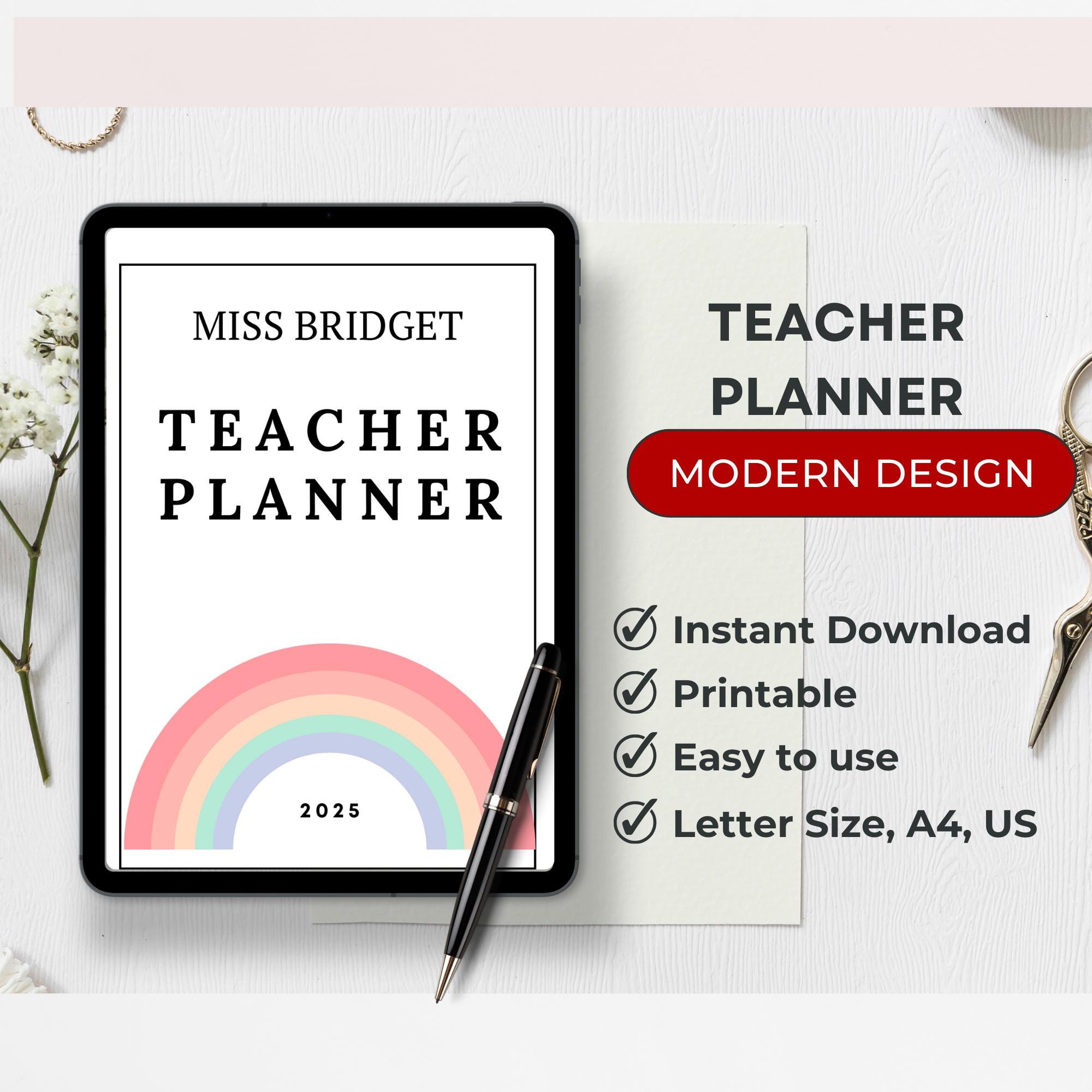 Personalised Teacher Planner, Diary, Lesson Planner, Academic Planner ...