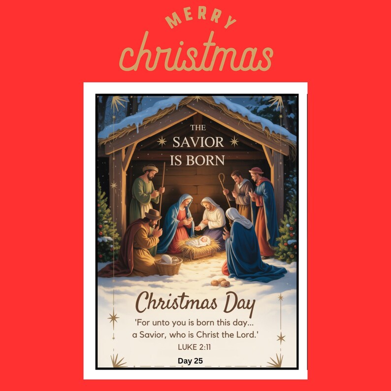 Illustrated Advent Scripture Cards | Christmas Countdown, Bible Verse ...