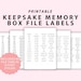 Printable Keepsake Box File Tabs: 60 Pre-labeled Tab Set (instant ...