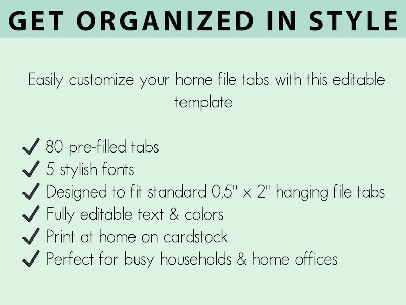 Editable File Folder Labels: Canva Template With 80 Pre-filled Tabs ...