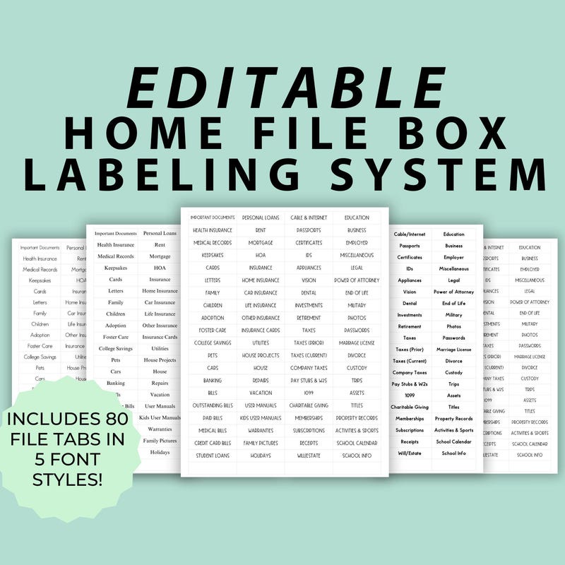 File Cabinet Labels - Etsy