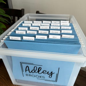 Printable Keepsake Memory Box File Tabs - 60 Pre-labeled Tabs ...