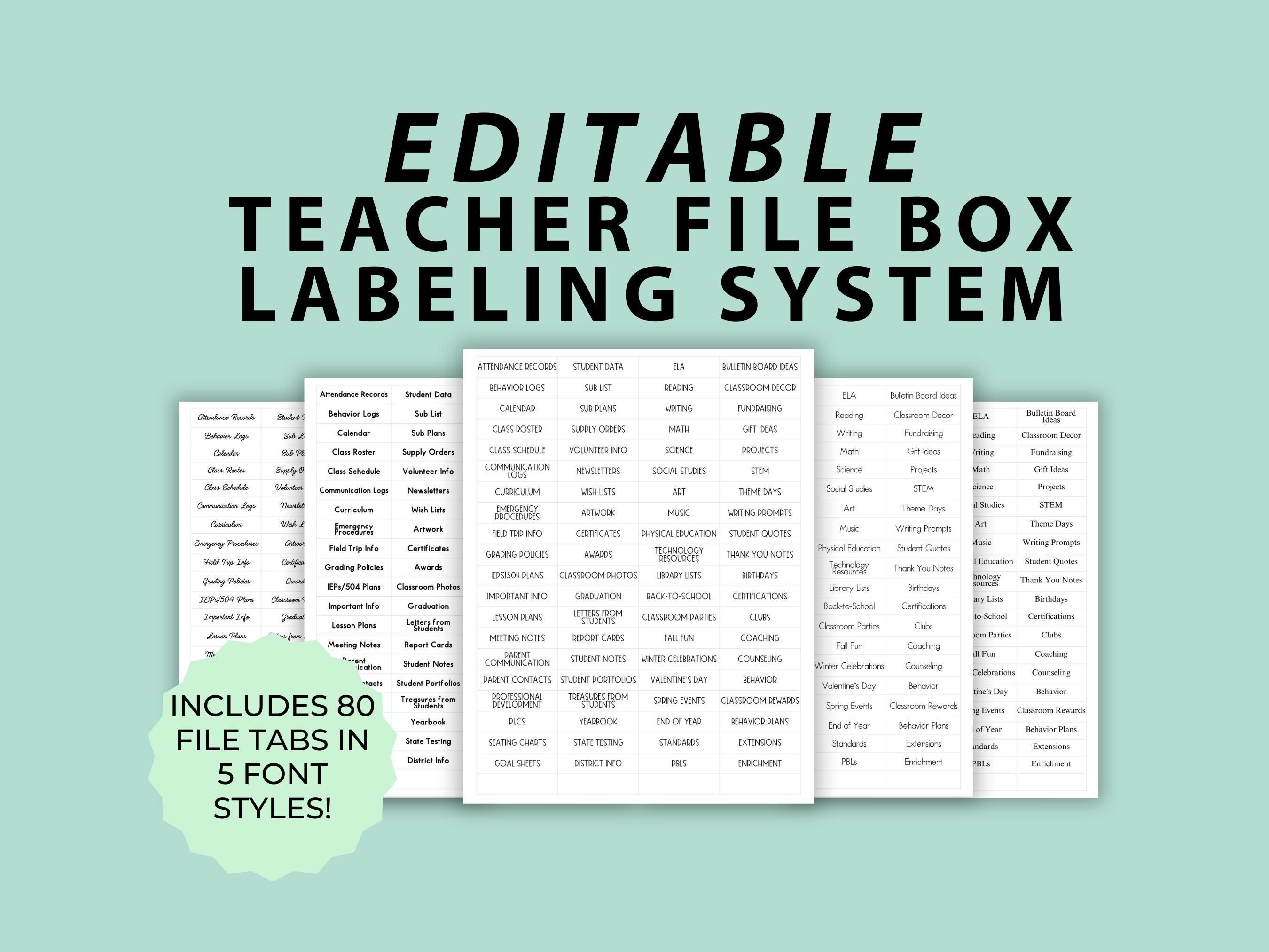 Editable Classroom File Folder Labels: Canva Template With 80 Pre ...