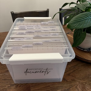 Printable Home File Tabs: 80 Pre-labeled Tabs, 5 Fonts (instant ...