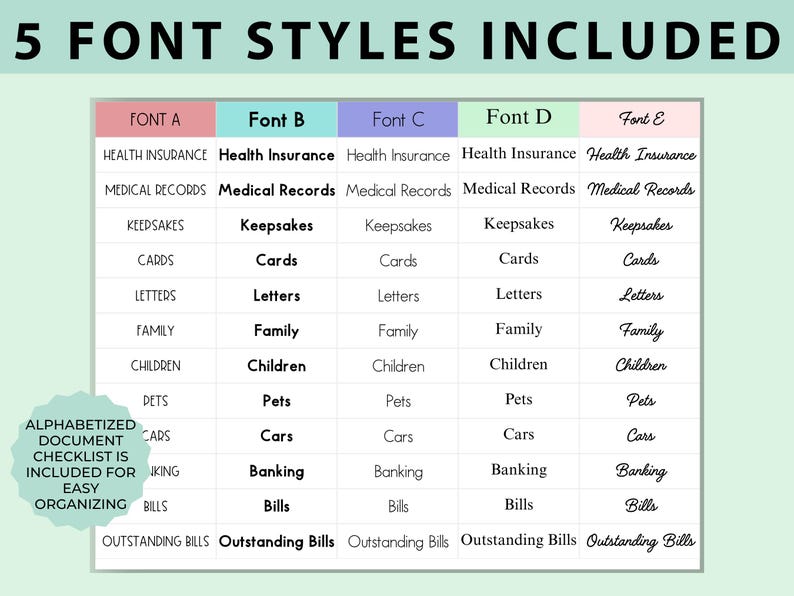 Editable File Folder Labels: Canva Template With 80 Pre-filled Tabs ...