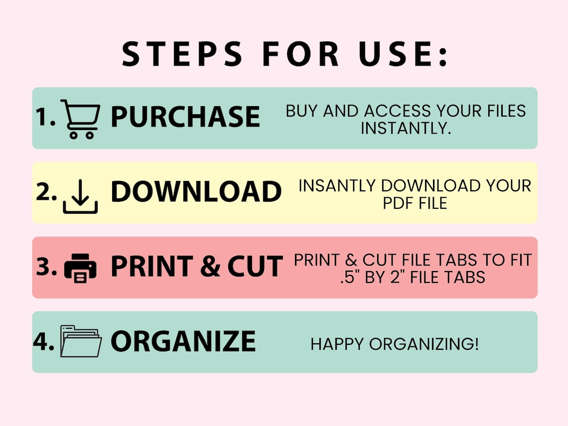 Printable Keepsake Memory Box File Tabs - 60 Pre-labeled Tabs ...
