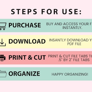 Printable Keepsake Memory Box File Tabs - 60 Pre-labeled Tabs ...