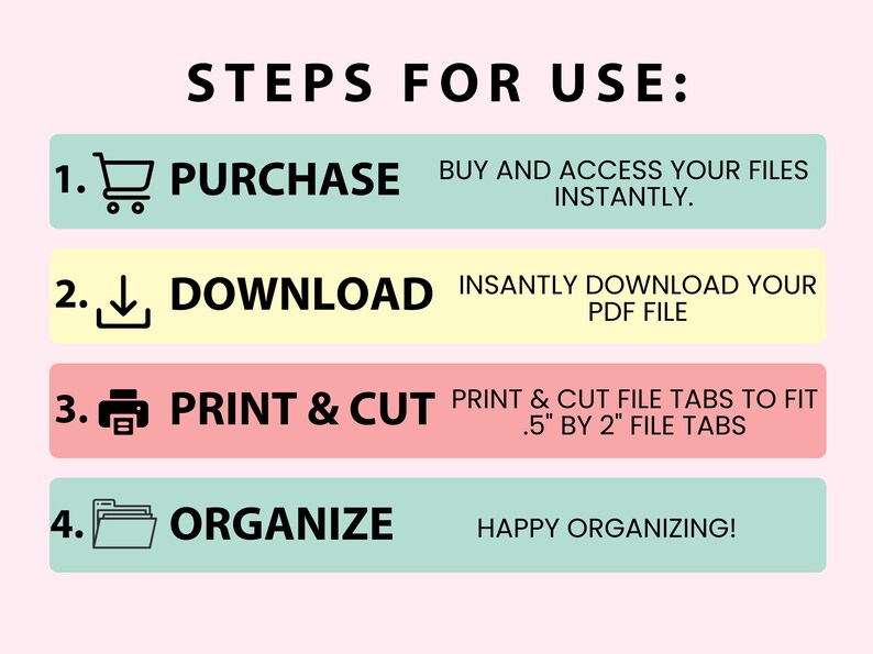 Printable Keepsake Box File Tabs: 60 Pre-labeled Tab Set (instant ...