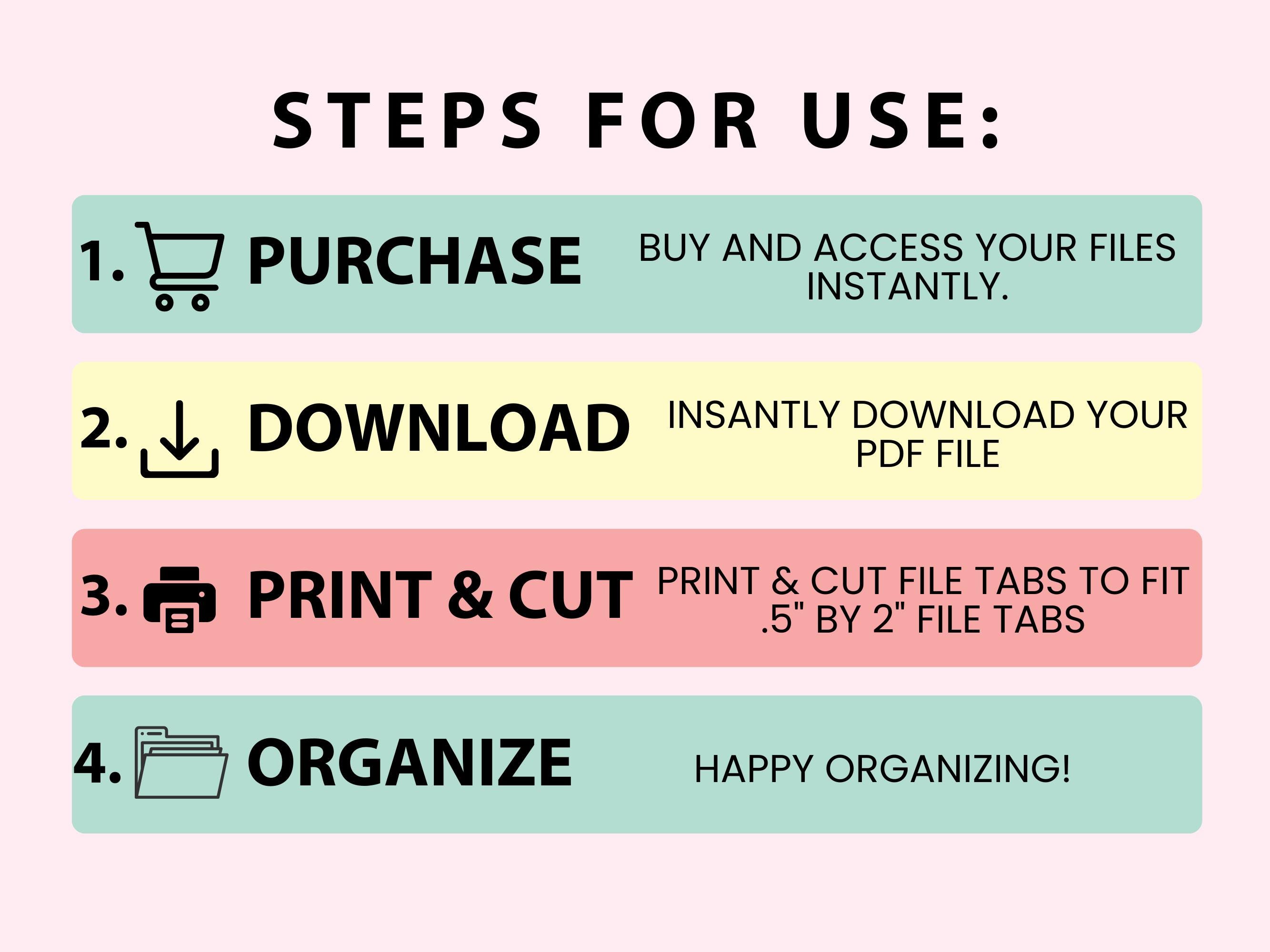 Printable Keepsake Memory Box File Tabs - 60 Pre-labeled Tabs ...
