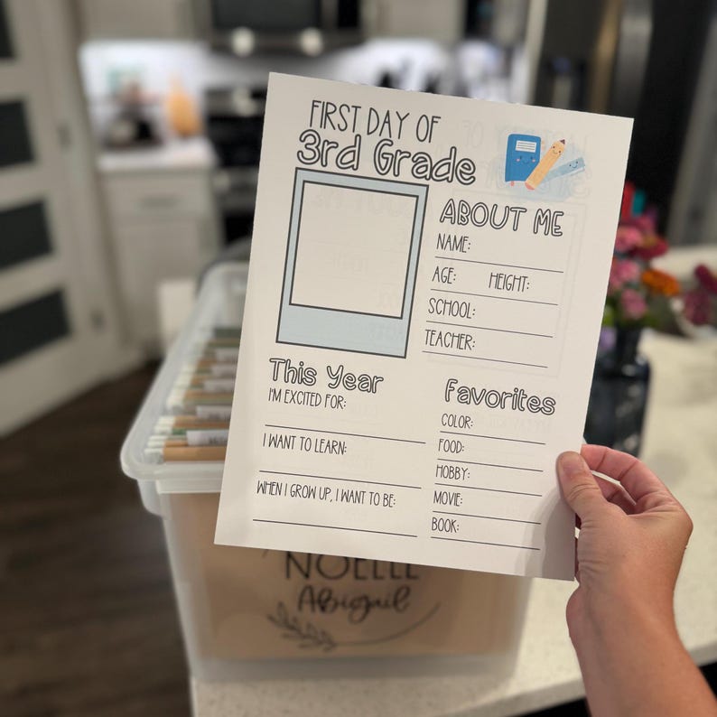 Printable First & Last Day of School Time Capsule Pages | Digital ...