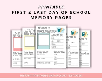 Printable First & Last Day of School Keepsake Time Capsule Pages ...