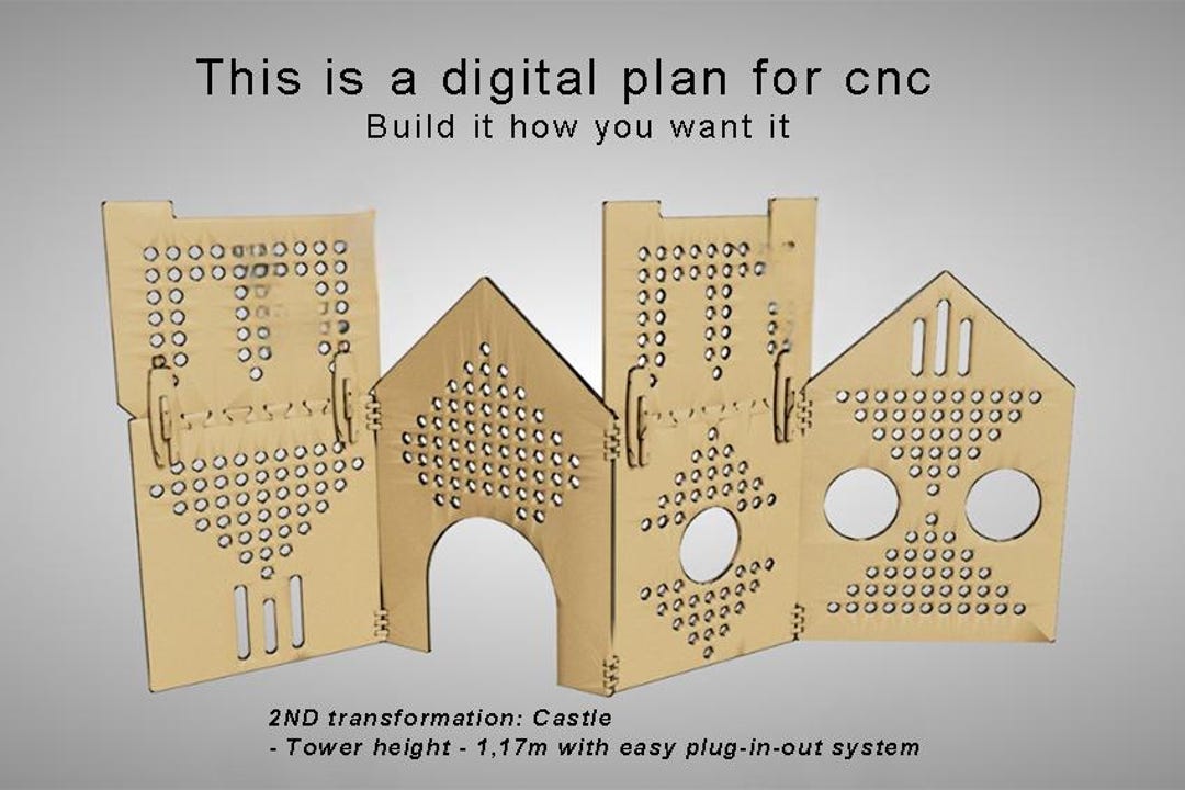 DIY Kids CNC Furniture Plan – Multifunctional House-fence-castle Play ...