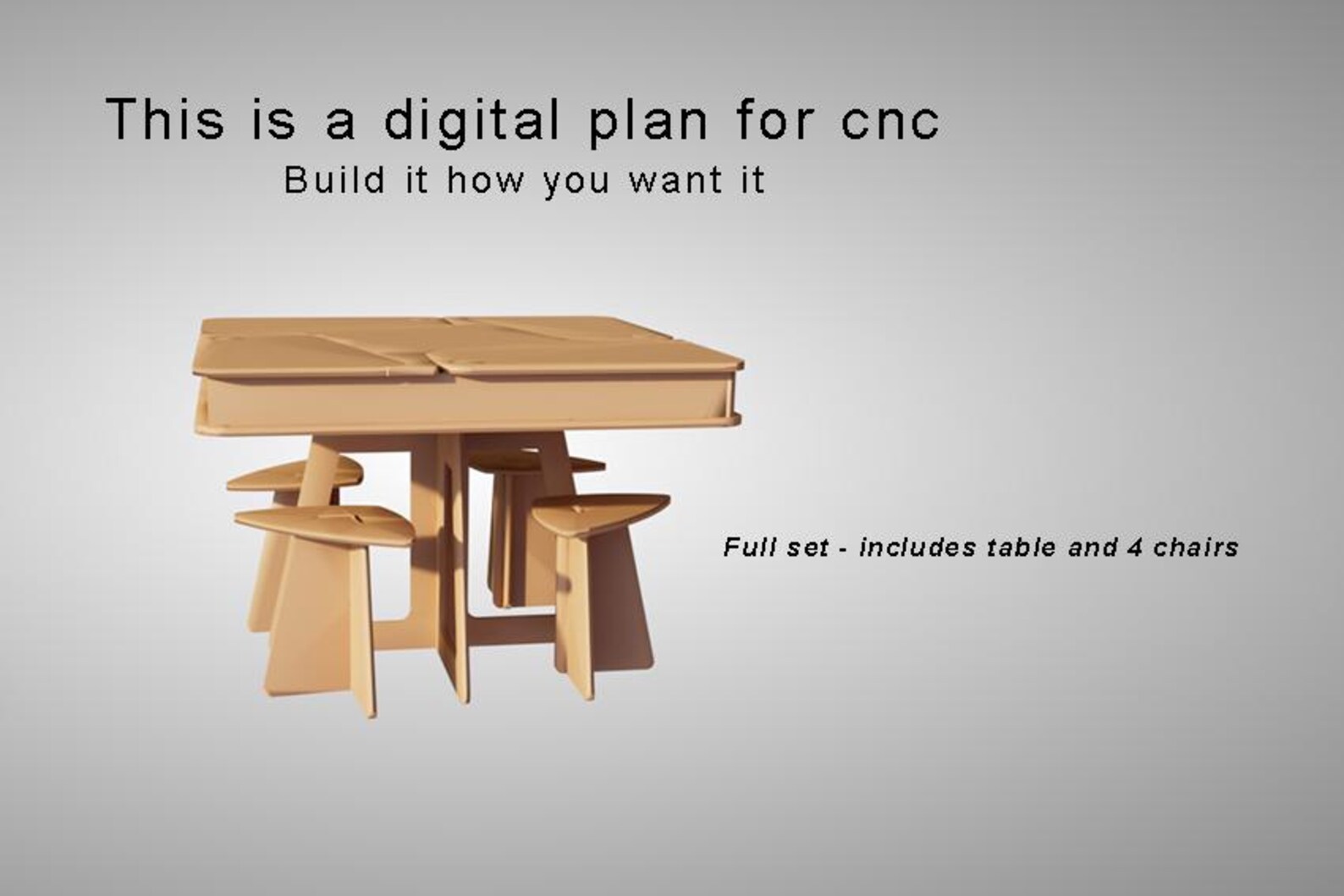 DIY Kids CNC Furniture Plan – Multifunctional Kids Table and Chair Set ...