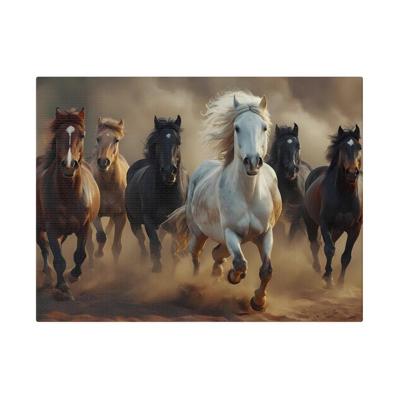 Gallop of Freedom Wall Art Print, Wild Horses Running, Matte Canvas ...