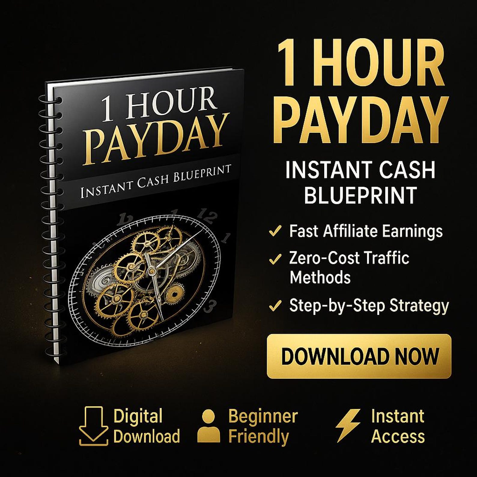 1 Hr Payday Instant Cash Ebook, Make Money Online Guide, Fast Affiliate ...