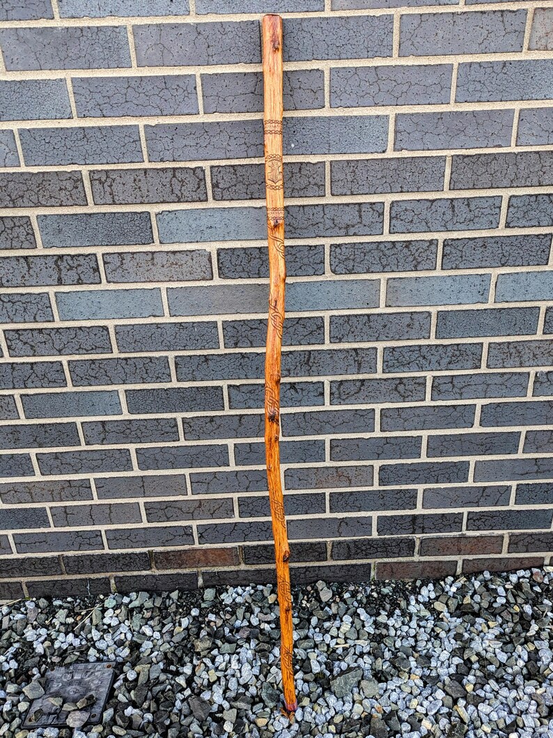 Mjölnir, Hammer of Thor Viking Walking Stick Hand-carved Runic Ritual ...