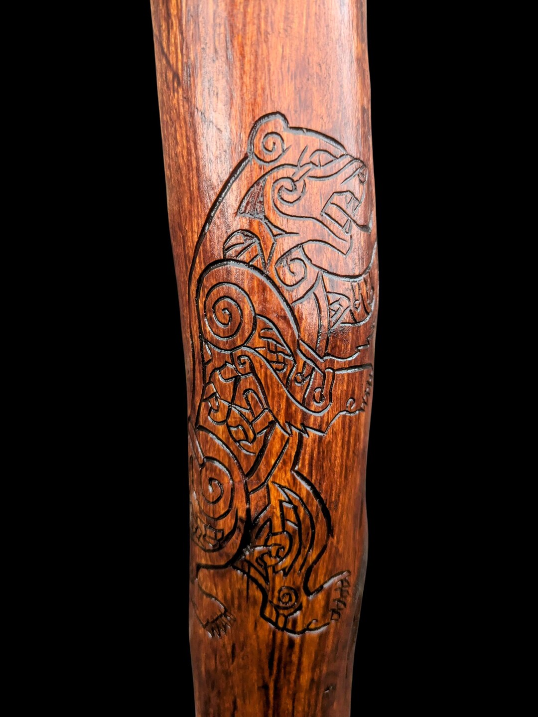 Viking Bear/berserker Shaman Ritual Staff Hand-carved Birch Wood With ...