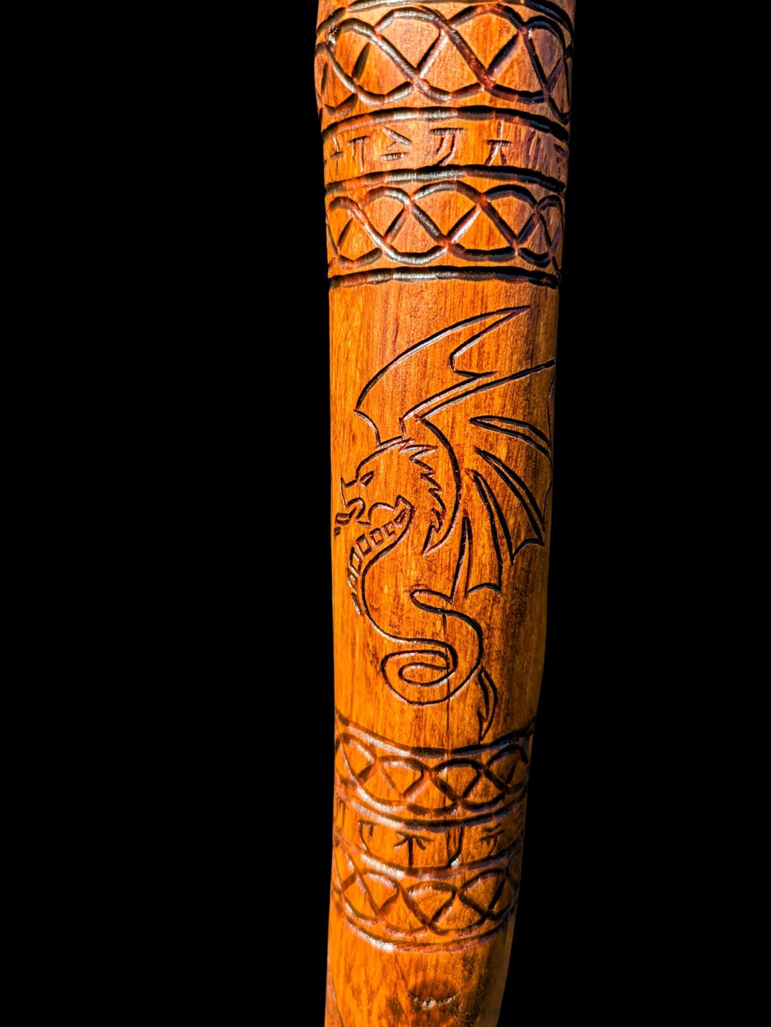 Dragon With Draconic Writing (142cm) Walking Stick / Ritual Staff–hand ...