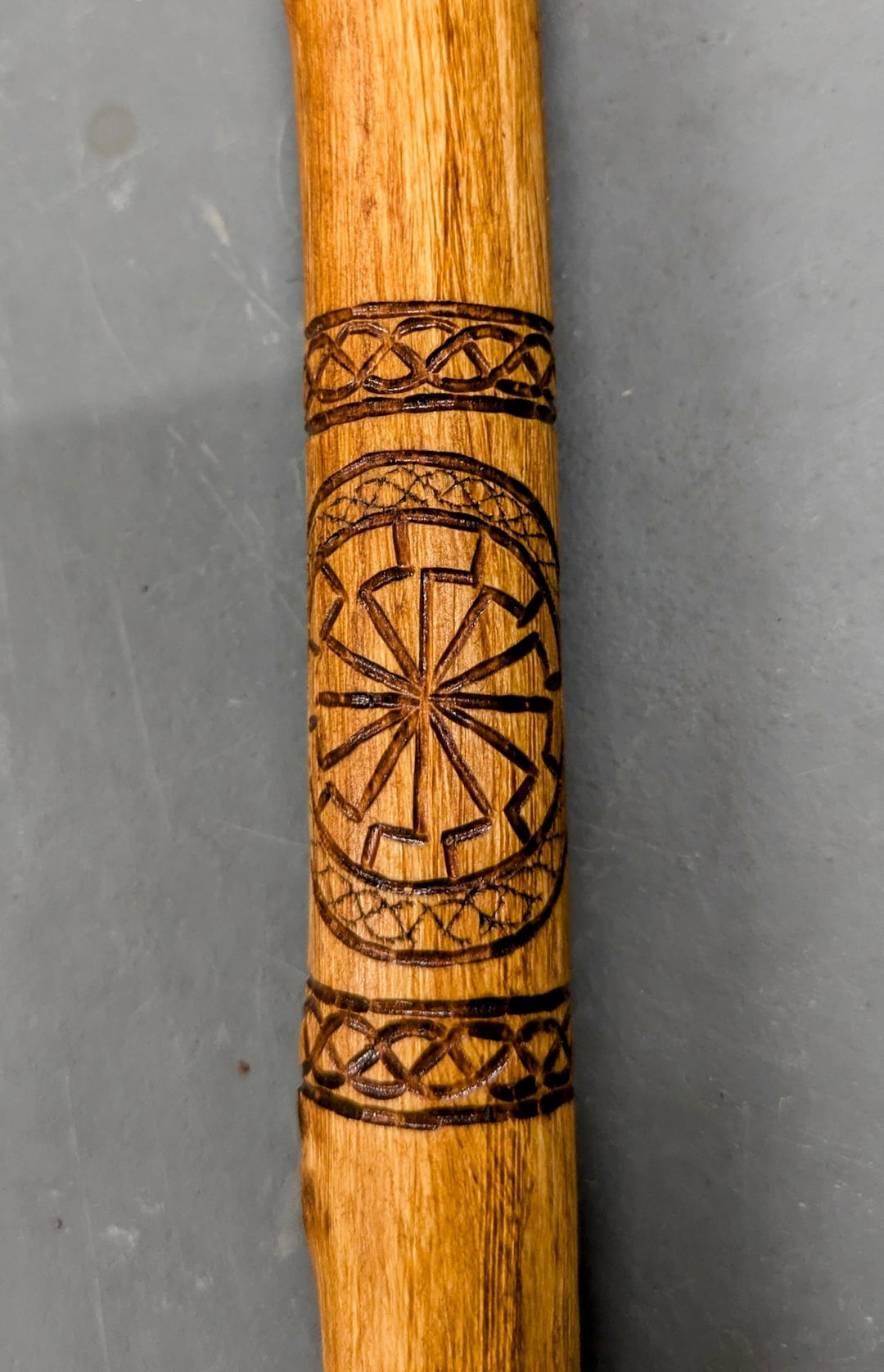 Viking, Celtic, Slavic Sunwheel Quarterstaff/walking Staff, Ritual ...