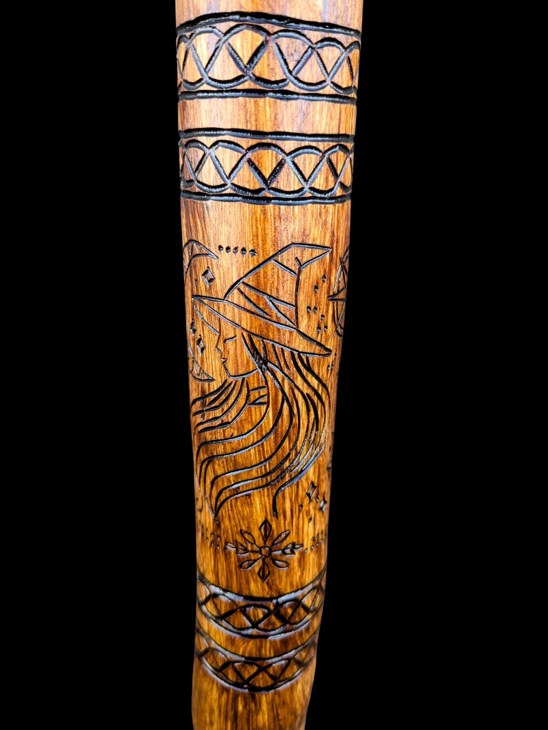 Lunar Witch of the Moon and Stars Ritual Staff/walking Stick – Hand ...