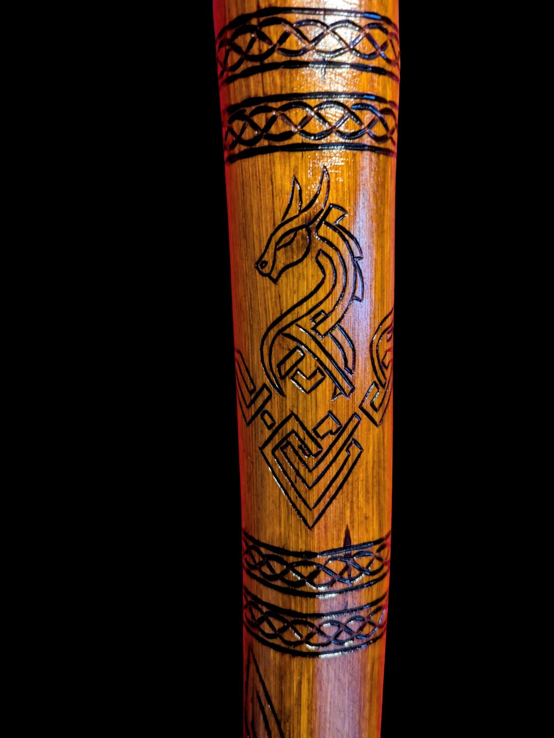 Celtic Dragon Birch Staff – 146cm Hand Carved Walking Stick With ...