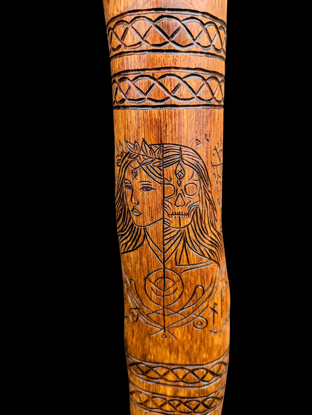 Norse Goddess Hel (126cm) Ritual Staff / Walking Stick –hand-carved ...