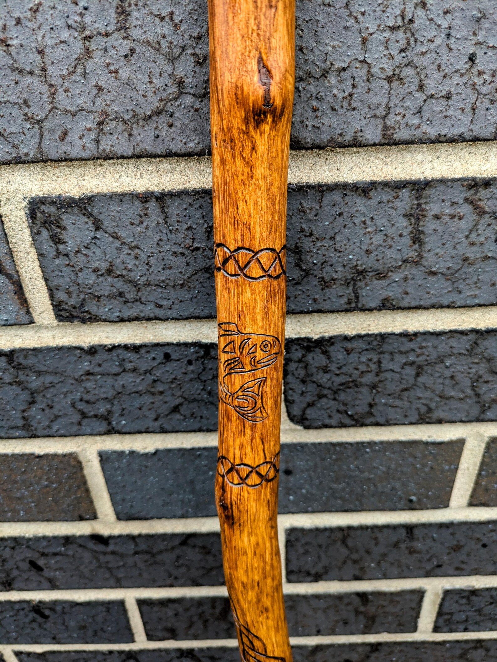 Druid Shaman Fish Ritual Staff/walking Stick hand-carved Birch Wood ...