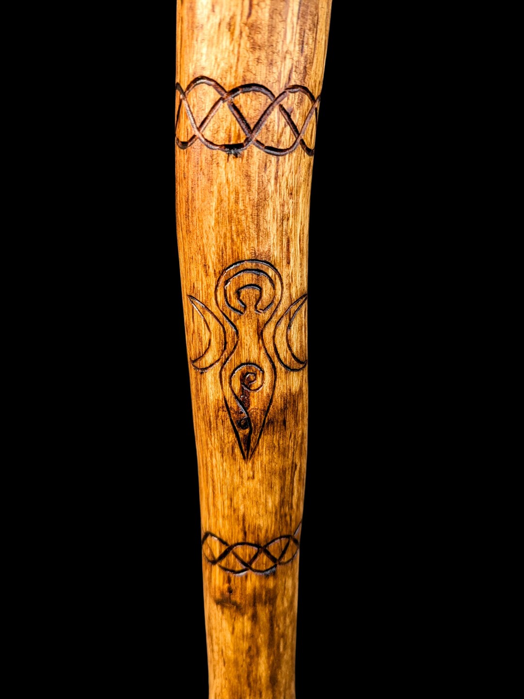 Gaia Earth Mother Walking Stick/ritual Staff Hand-carved Birch for ...