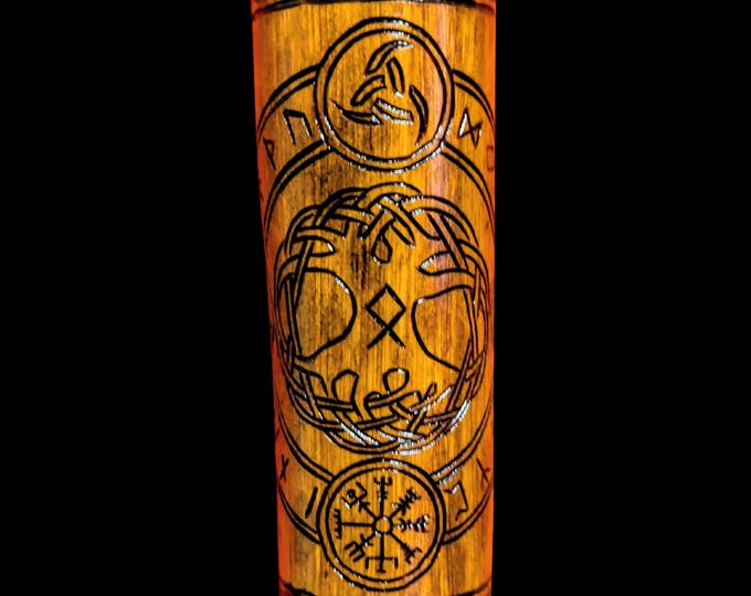 Yggdrasill & Sacred Norse Symbols Staff 147cm - Hand Carved Maple ...