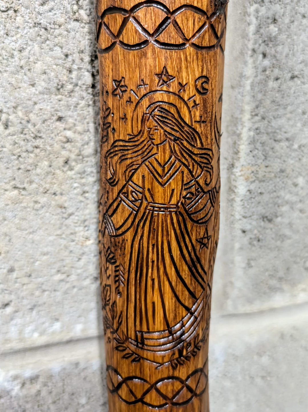 Celtic, Witch, Wiccan Walking Stick/ritual Staff With Mystic Symbols ...