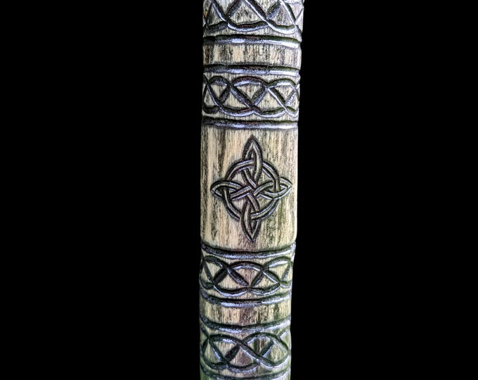 Witch's Knot (97cm) & Celtic Knotwork Hand-carved Birch Ritual Staff ...