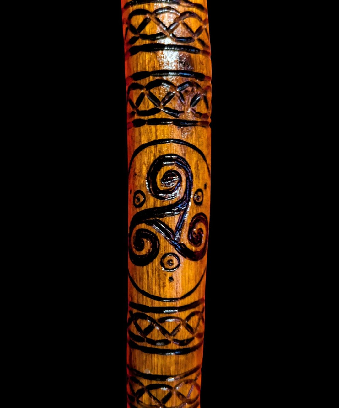 Celtic Triskelion Staff • 124cm Birch Walking Stick - Etsy UK